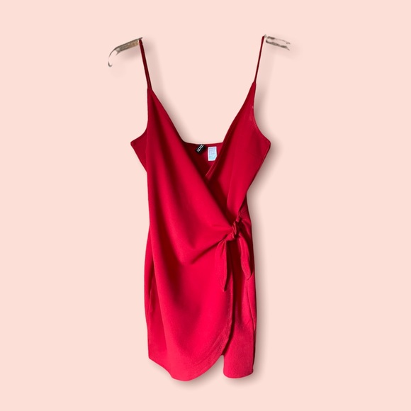 H&M | Dresses | Hm Red Wrap Dress | Poshmark